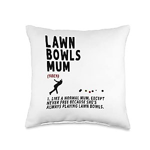 Lawn Bowling Retirement & Lawn Bowls Accessories Funny Lawn Bowls Mum Idea for Women & Funny Retirement Throw Pillow, 16x16, Multicolor