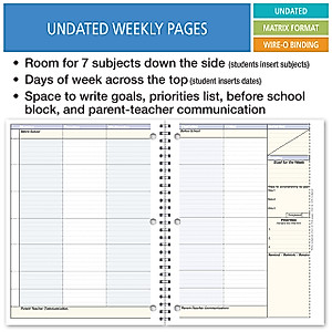 Elan Publishing Company Student Academic Planner 8 1/2 x 11" Weekly View (AOTAP-Undated)
