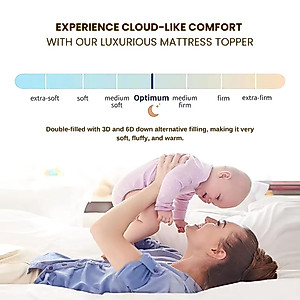 SLEEPAURA 5 Inch Thick Waterproof Mattress Topper - 3D Air Fabric – Noiseless, Breathable, Washable, Cooling Mattress Topper Elastic Fits up 8'' to 21'' Depth - White Bed Cover 60"x80" (Queen)