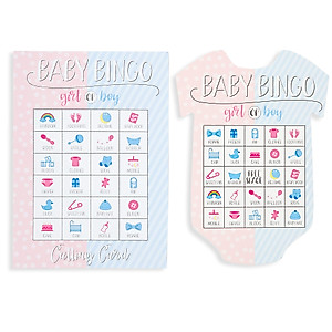 Gender Reveal Bingo Game Set, Party Supplies (38 Pieces)