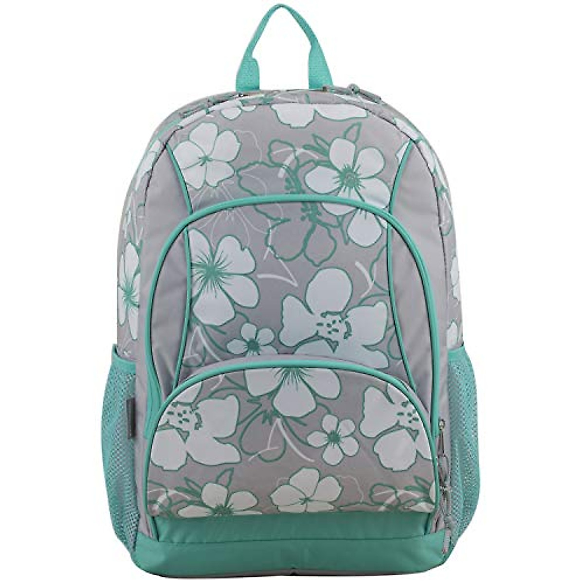 Eastsport Laptop Backpack, Multipurpose Casual Daypack, Triple Compartments Bookbag for College, Hiking, Work, 18 Inches, Blue Flowers