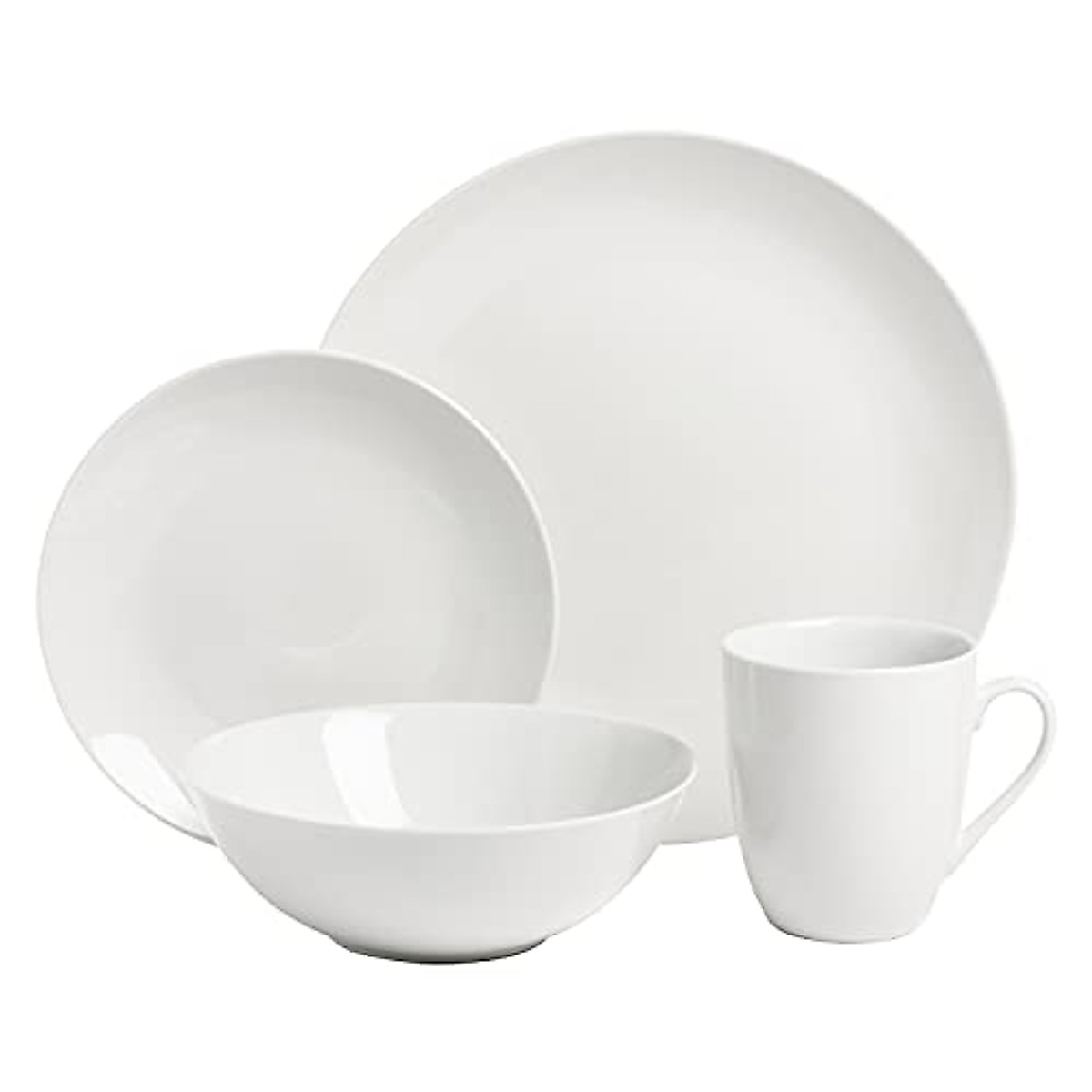 10 Strawberry Street Simply Coupe 16 Piece Dinnerware Set, White - SM-1600-CP-SW