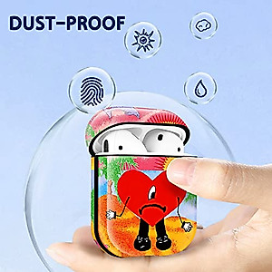 Ulirath Cute Bunny Heart for AirPods1/2 Case Un Verano Sin Ti Cartoon Kawaii Cases for Apple AirPod Air Pods 2nd/1st Cover Cool Fun Funny Unique Design Skin Coves for Girls Girly Boys