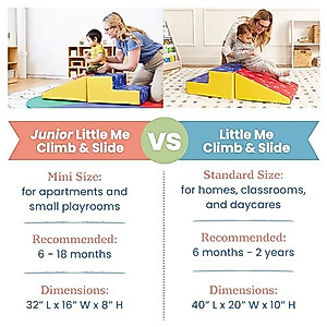 ECR4Kids SoftZone Junior Little Me Climb and Slide, Beginner Climber, Assorted, 2-Piece