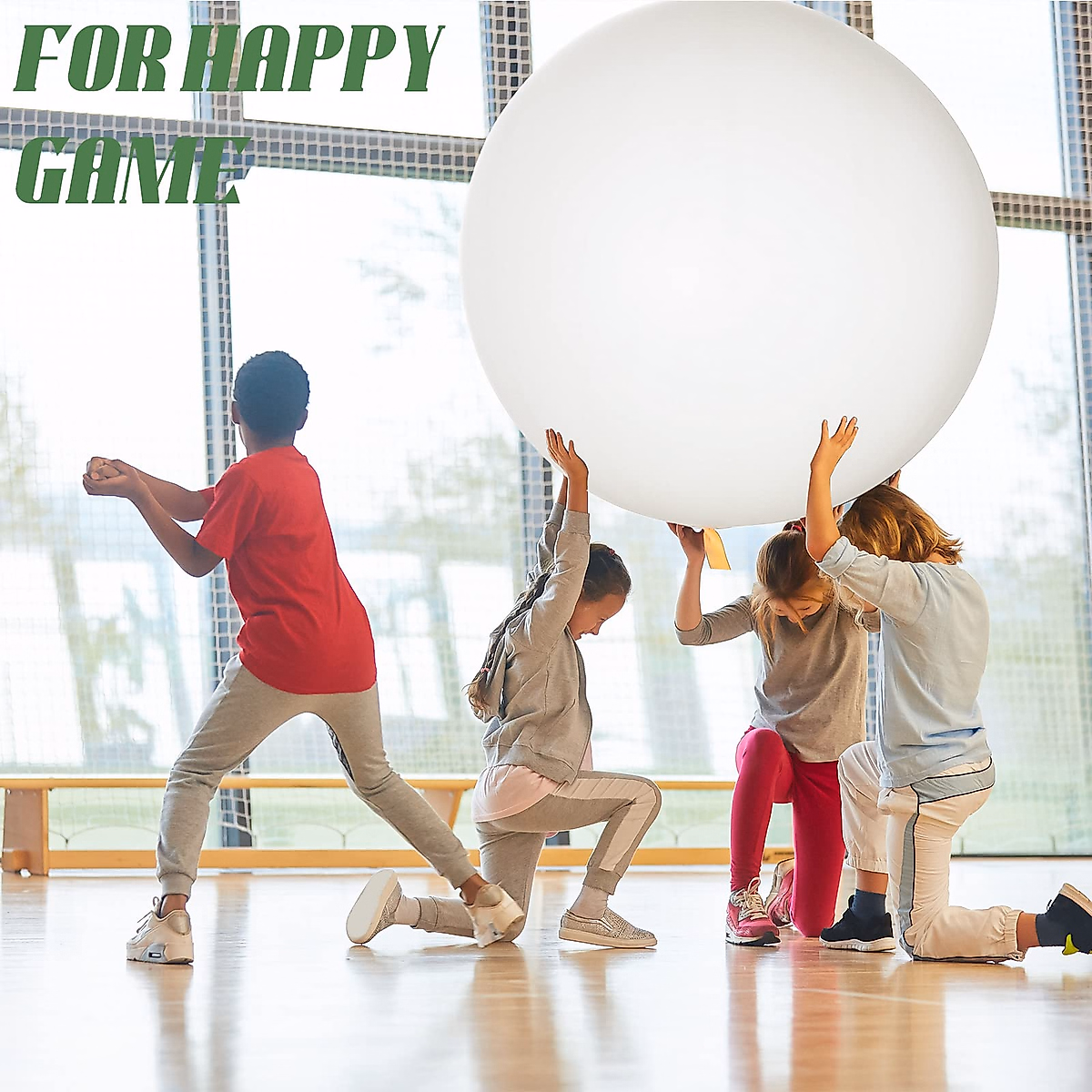 Karenhi 4 Pcs 72 Inch Giant Balloons Big Round Latex Balloon Jumbo Balloons Heavy Duty Balloons Large Inflatable Ball for Birthday Bridal Shower Party Decorations, Inflate with Air and Helium (White)