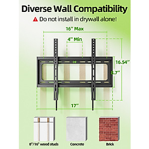 Tilting TV Wall Mount Low Profile for Most 26-55" Flat Screen LED, LCD, Curved TVs, Tilt TV Mount Bracket VESA 400x400mm- Holds Up to 99lbs, Easily Lock and Release to Mount on 12" or 16" Stud