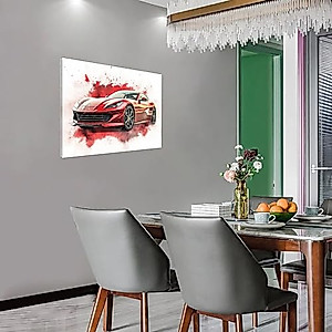 Car Poster Ferrari F40 Supercar Posters Racing Car Canvas Wall Art For Boy's Bedroom SuperCar Wall Decor Frame-style 18x12inch(45x30cm)