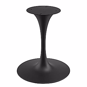 Modway Lippa Round Wood Grain 47" Dining Table, Black Natural