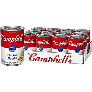 Campbell's Condensed 25% Less Sodium Chicken Noodle Soup, 10.75 Ounce Can (Pack of 12)