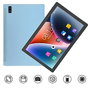 Acogedor 10.1 Inch Tablet, for Android 10.1 Tablet with 6GB RAM 128GB ROM, Octa Core CPU, 5G WiFi, HD Screen, Dual Camera and Speaker, Tablet for Work, Gaming (Blue)