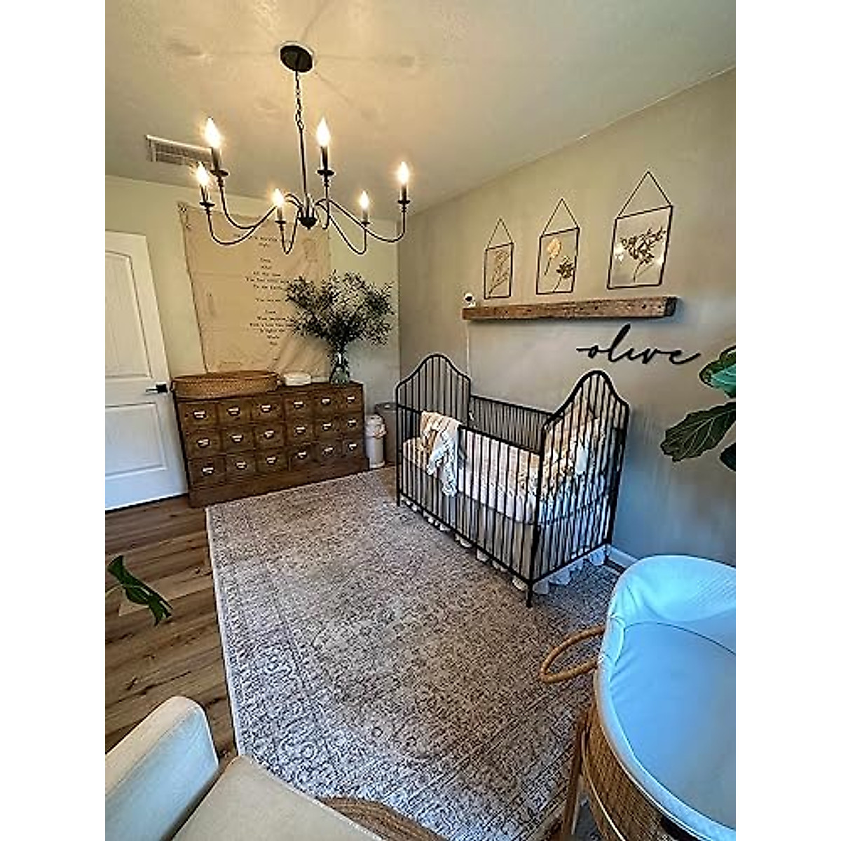 Hauteloom Holi Collection Antebi - Machine Washable Oriental Persian Living Room Kitchen Bedroom Dining Room Area Rug - Neutral Vintage Distressed Boho Style - Beige, Brown, Cream - 7'10"x10'3"