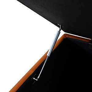 Celine 31" Large Tufted Storage Ottoman with Removable Lid and Storage, Upholstered Square Ottoman Cube Bench / Footrest / Coffee Table, Perfect for Living Room, Bedroom, Entryway, Dorm Room - Caramel