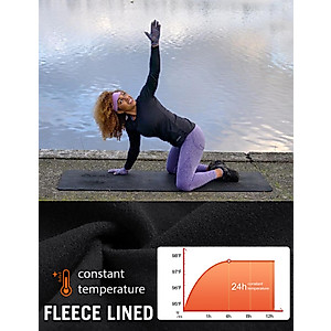 baleaf Women's Thermal Tops Long Sleeve Fleece Lined Running Workout Shirts Athletic Cold Weather Gear Winter Compression Zipper Pocket Black L