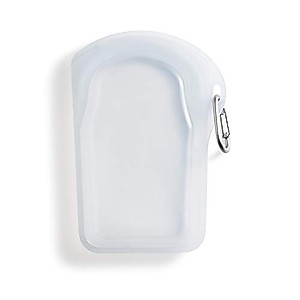 Stasher Silicone Reusable Storage Bag, Go Bag (Clear) | Food Meal Prep Storage Container | Lunch, Travel, Makeup, Gym Bag | Freezer, Oven, Microwave, Dishwasher Safe, Leakproof