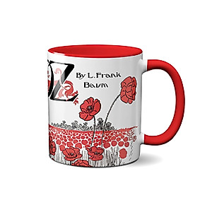 The Wonderful Wizard of Oz by Frank Baum Mug. Coffee Mug with Wizard of Oz Poppy field book design,Literature Mug, Book Mug, Bookish Mug, Book Lover Mug