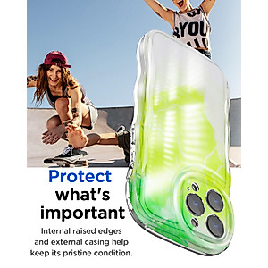 AICase iPhone 14 Pro Max Case Curly Wave Frame Cute Design with Full Camera Lens Protection,Aesthetic Kawaii Slim TPU Bumper Luxury Plated Shockproof Protective Transparent for Women Girls Men_4