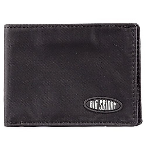 Big Skinny Men's Compact Sports Bi-Fold Slim Wallet, Holds Up to 20 Cards, Black