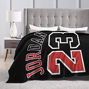 Jordan 23 Basketball Flannel Abstract Throw Blanket, Super Soft Fleece Decorative Blankets, Warm, Cozy, Plush, Fuzzy Microfiber Blanket for Couch Bed Sofa, Black