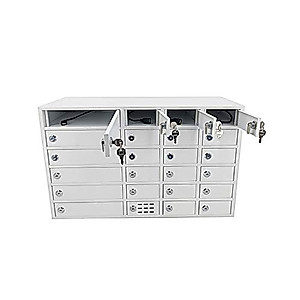 FixtureDisplays® 24-Slot Cellphone USB Charging Station Lockers Assignment Mail Slot Box  24 W x 15 H x 9" D Big (8.2") and Small (4.4") Slots 15255