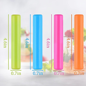 SHENGQIPC Reusable Ice Cubes Pack-of-6 Cooling Ice Sticks Plastic Ice Cube Sticks for Water Bottles BPA Free