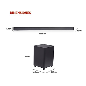 JBL JBL2GBAR51IMBLKAM Bar 5.1 Soundbar with Built-in Virtual Surround, 4K and 10" Wireless Subwoofer (Renewed)