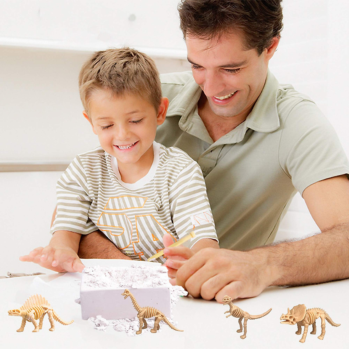 PPXMEEUDC 48PCS Dinosaur Fossil Skeleton Dinosaur Skeleton Toys Dino Sand Dig Party Favor Decorations