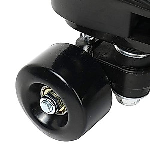 XUDREZ Roller Skates, Double Row Skates Adjustable Leather High-top Roller Skates Perfect Indoor Outdoor Adult Roller Skates with Bag (Black Wheel,Women's 10.5 / Men's 9)