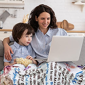 to My Bonus Mom Blanket Gifts from Daughter Son Thank You Mom Blanket Presents Floral Butterfly Fleece Soft Throw Blankets Mothers Day Christmas Birthday Gifts for Bonus Mom Couch Bed 50 * 60 Inch