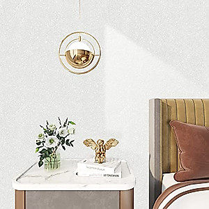 FunStick 15.8"x240" Pearl White Glitter Wallpaper Stick and Peel Sparkle White Glitter Contact Paper for Cabinets Self Adhesive Removable Fabric Glitter Wall Paper Roll for Bedroom Wall Decor Dresser