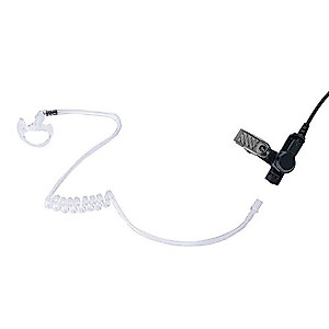 Klykon Police Earpiece 3.5 mm 1 pin Listen Only Acoustic Tube Earpiec Surveillance Headset with One Pair Medium Earmolds for 2 Way Radios Speaker Mics