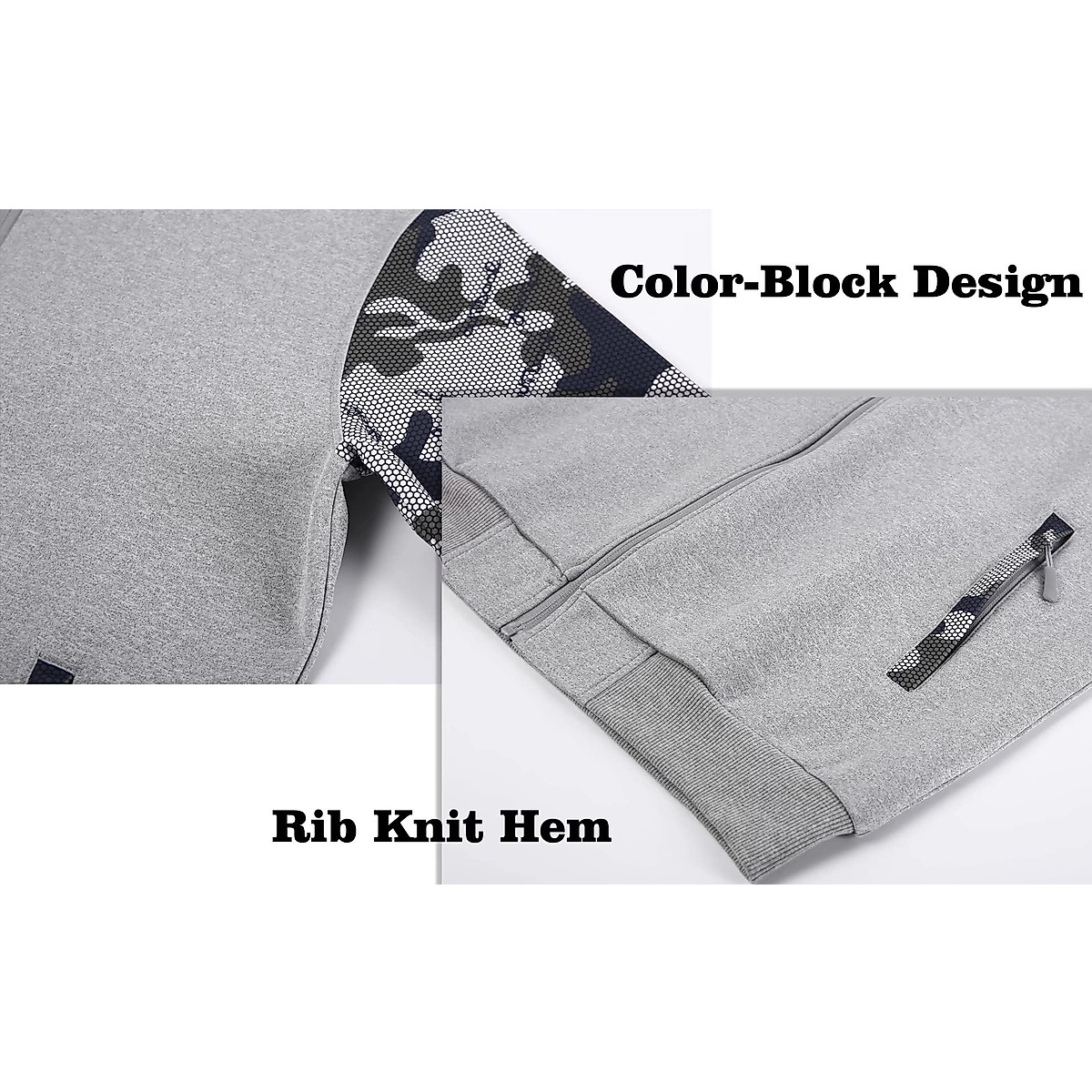 MAGCOMSEN Track Suits for Men Set Winter Sweatpants Camo Tracksuit Running Jacket Casual Sweatshirt Jackets Running Suit Athletic Set for Men Sweatsuit