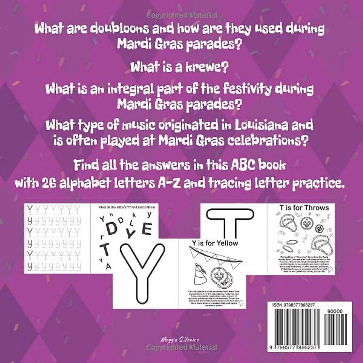 ABC of Mardi Gras Book for Kids Toddlers and Preschoolers with Facts about Holiday: Happy Mardi Gras | Alphabets Coloring Book with Writing Activities