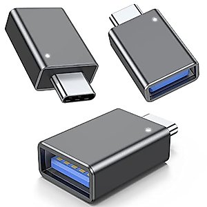 USB C to USB Adapter 3-Pack, Thunderbolt 3 to USB 3.0 OTG Adapter for iMac 2021, MacBook Pro, Chromebook, Pixelbook, Microsoft Surface Go, Samsung Galaxy S8 S9 S10 Plus S20 S21 S22 Ultra Note 9 10 20