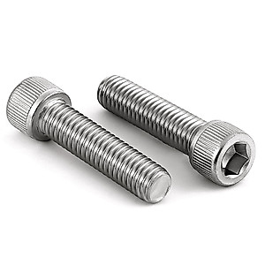 3/8-16 x 1-1/4" Socket Head Cap Screws Bolts, Stainless Steel 18-8 (304), Bright Finish, Fully Threaded, Allen Socket Drive, 10 PCS