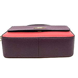 COACH Women's Mini Josie Top Handle Crossbody Shoulder Bag (Crossgrain Leather - Colorblock - Boysenberry Multi)