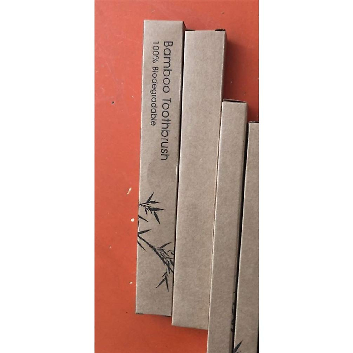 Natural Bamboo Charcoal Toothbrush Soft Bristles Manual Toothbrush for Adults 4Pcs (Purple)