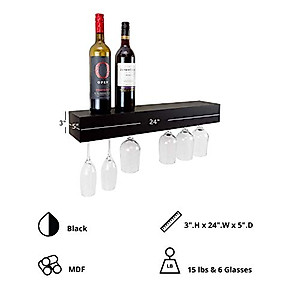 Kiera Grace Retro Wine-Racks, 15 lbs, Black