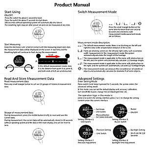 HomeMagician 324 Ft Electronic Digital Tape Measure with LCD Display Digital Ruler Rechargeable Small Smart Long Distance Rolling Measuring Tool for Flat Curved Diameter Odd Shape High Precision Gifts