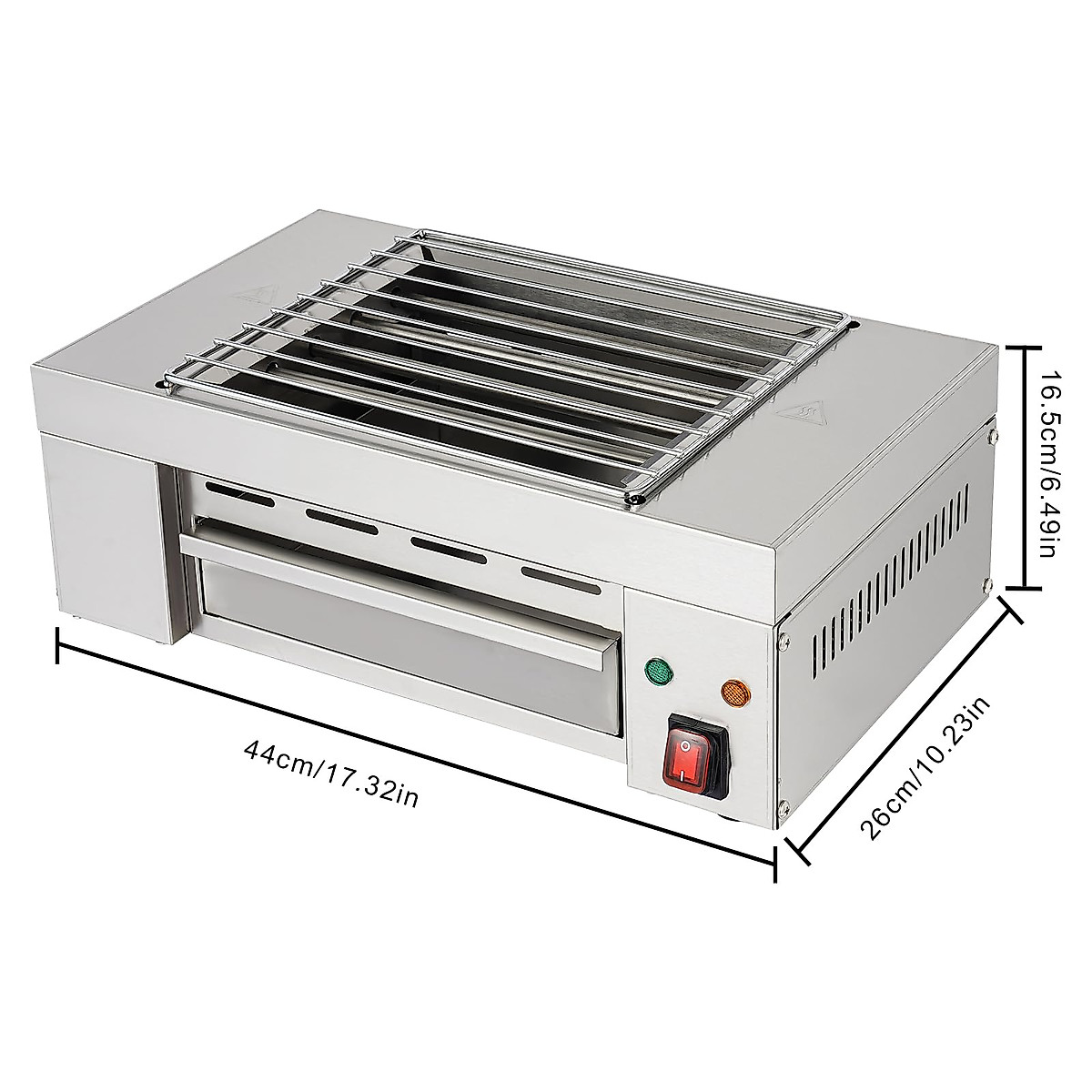 Barbecue Electric Grill, Commercial and Family Use Griddle with Detachable Grill Mesh, BBQ Grill for Grilled Cheese, Hot Dogs, Corn, Fish, Steak, 1500W, 110V