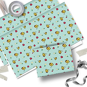 Danilo Promotions LTD Minecraft Gift Wrapping Paper - Two Sheet Two Tag, Officially Licensed Gift Wrap, Fully Recyclable, 70 x 50 cm when opened, multi-coloured