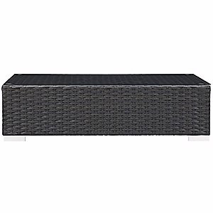 Modway EEI-1852-CHC Sojourn Wicker Rattan Outdoor Patio Coffee Table, Chocolate