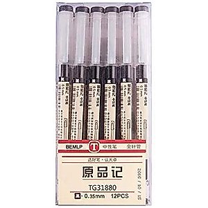 Gel Ink Pen Extra fine point pens Ballpoint pen 0.35mm Black For japanese Office School Stationery Supply 12 Packs