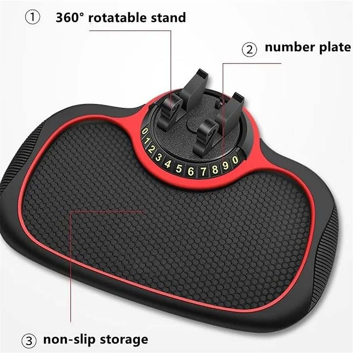 Flewsail Phone Mat, Flewsail Multifunction Car Anti-Slip Mat Auto Phone Holder, Silicone Car Phone Holder Pad Mat Dashboard Antislip Stand, Anti Skid Car Dashboard Sticky Pad (Black)