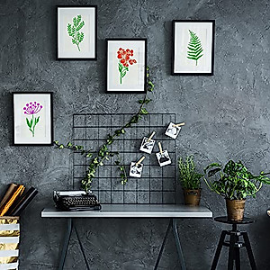 18Pcs Wildflower Stencils Flower Leaf Painting Stencils Reusable Wild Flower Stencil Plastic Art Drawing Templates DIY Crafts Plant Stencil for Painting on Wood Wall Door Canvas Home Decor