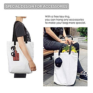 RK ROCHI KOLORI 12oz Heavy Duty Canvas Bags-Pack of 6-15" H x 16" W x 4" D, Long Handle, Flat Bottom…