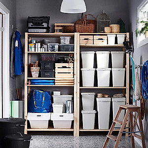 IKEAIkea TSSP Bin with lid, Light grey22 l (6 Gallon),Blue