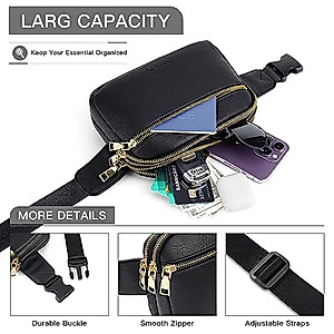 pclove Belt Bag for Women Crossbody Bags for Women Trendy Chest Bag for Men Vegan Leather Small Fanny Packs for Women Cross Body Bag purses Women Fashion Waist Packs