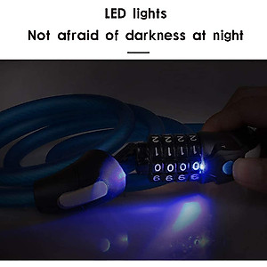 bicycle locks heavy duty anti theft Bike Lock Bike Lock 4 Digit Code Combination Bicycle Security Anti-theft Cycling Bicycle Lock With Lock Holder LED Light, For Cycles Bicycles Motorcycles Scooters S