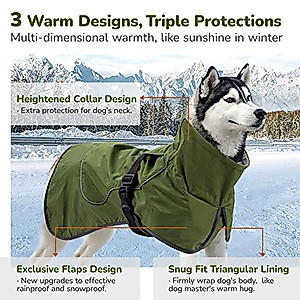 Zeaxuie Double-Layer Winter Dog Jackets, Dog Coats for Large Dogs Winter, Snowproof & Windproof Dog Sweater Coat for Medium, Large, Extra Large Dogs-2XL