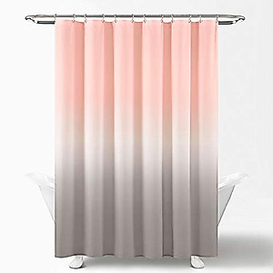 Lush Decor, Blush and Gray Umbre Fiesta Shower Curtain, 72" x 72"